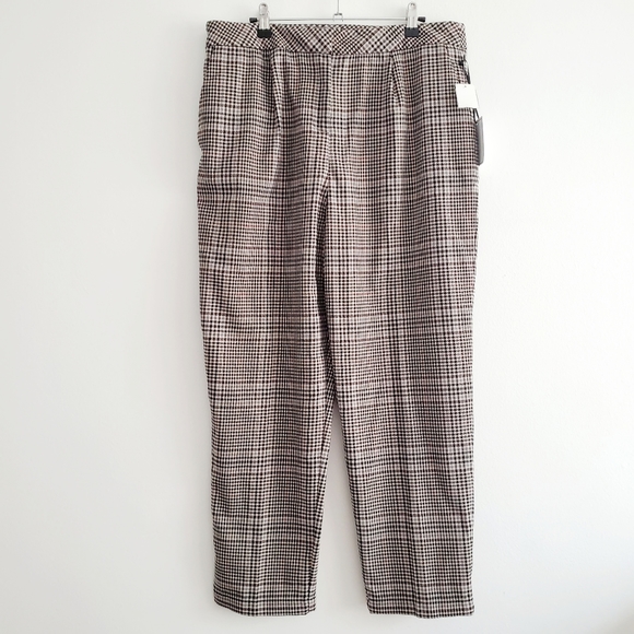 1. State | Pants & Jumpsuits | New State High Rise Neutral Plaid Crop ...